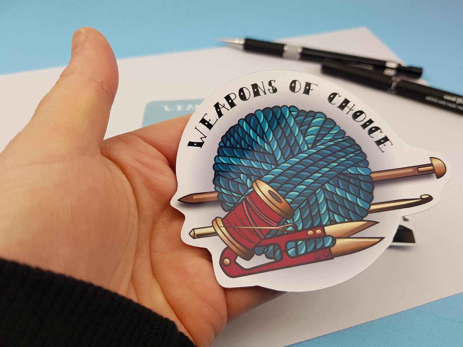 Knitting Themed Sticker Set Crochet Themed Vinyl Decals | Etsy