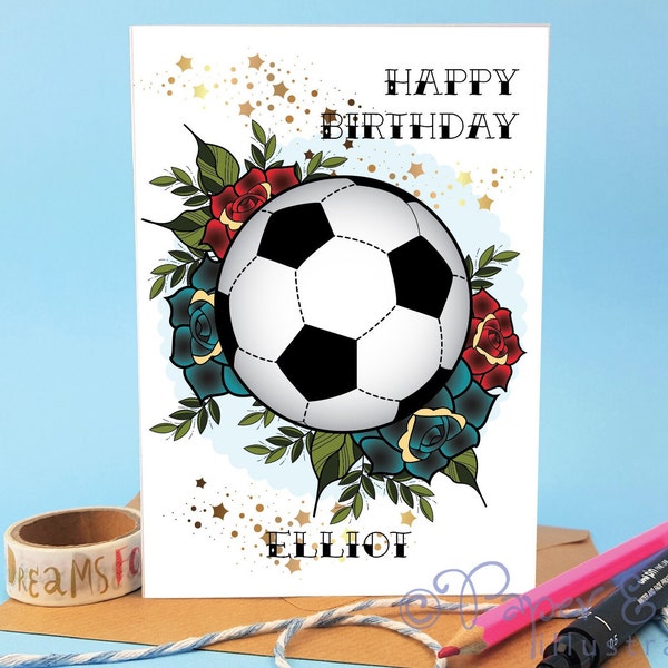 Soccer Player Birthday Card - Etsy