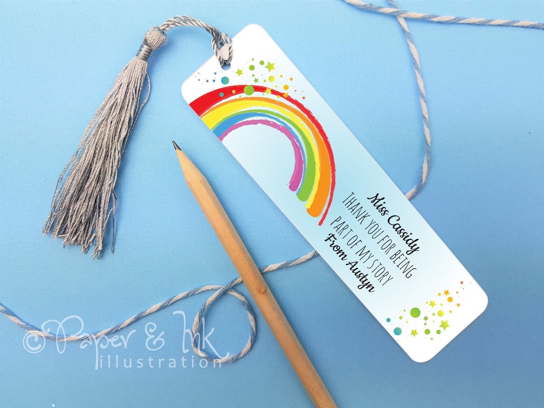 Teacher Bookmark, Rainbow Gift, Key Worker Gift, Lockdown Teacher, End ...