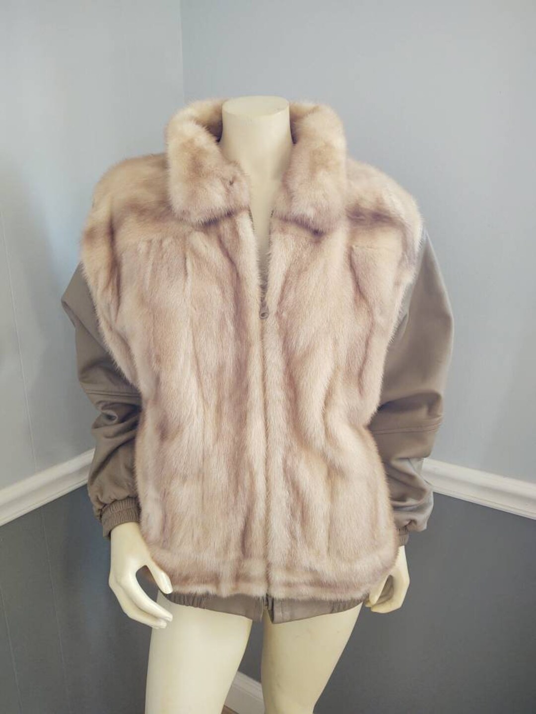 Mink and Leather Jacket / Reversible Mink Jacket Size Large - Etsy