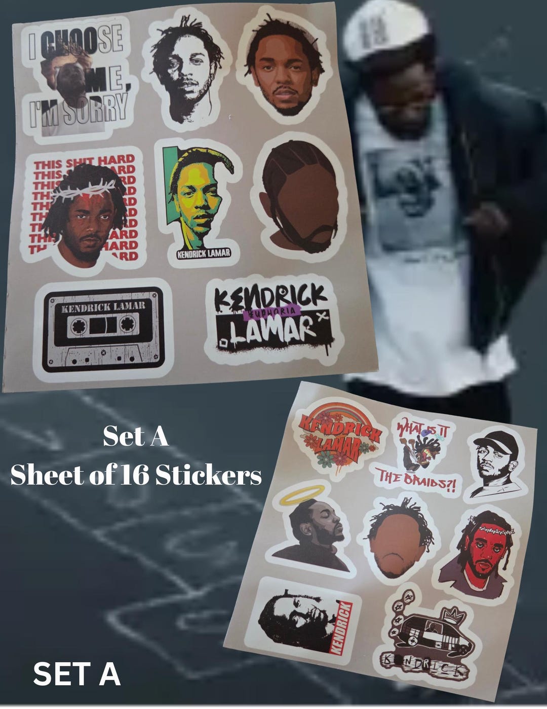 Kendrick Lamar Stickers - Fan Art Decals, 16 Pc Set - Etsy