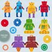 Robot Clipart Set Cute robot clip art 30 PNGs Robot PNGs | Etsy