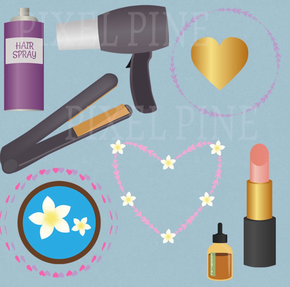 Pampering Clipart Set 30 Pngs 5 Girls Night Digital Paper - Etsy Hong Kong