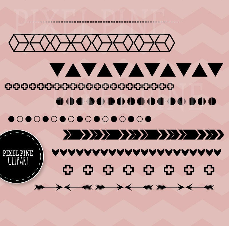 Geometric Dividers, 20 Minimalist Black Dividers, Minimalist Borders ...