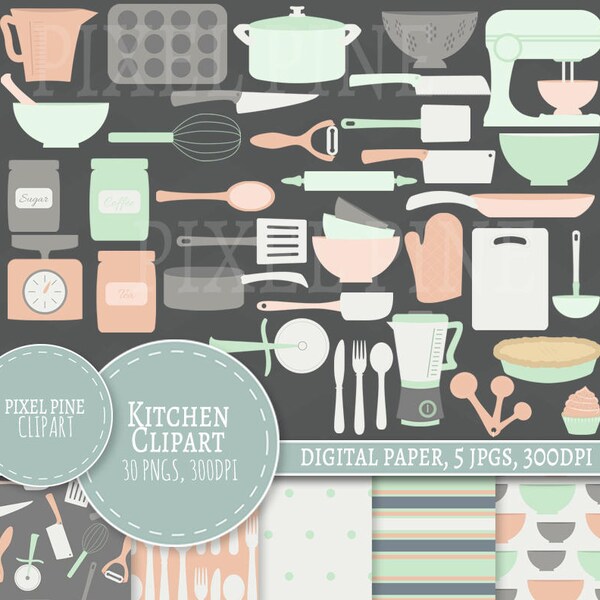 Kitchen Clipart - Etsy