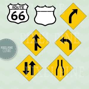 On the Road Clipart Set, Road Themed 37 Pngs, 5 Car and Road Digital ...