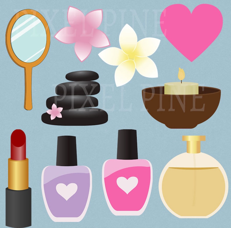 Pampering Clipart Set 30 Pngs 5 Girls Night Digital Paper - Etsy