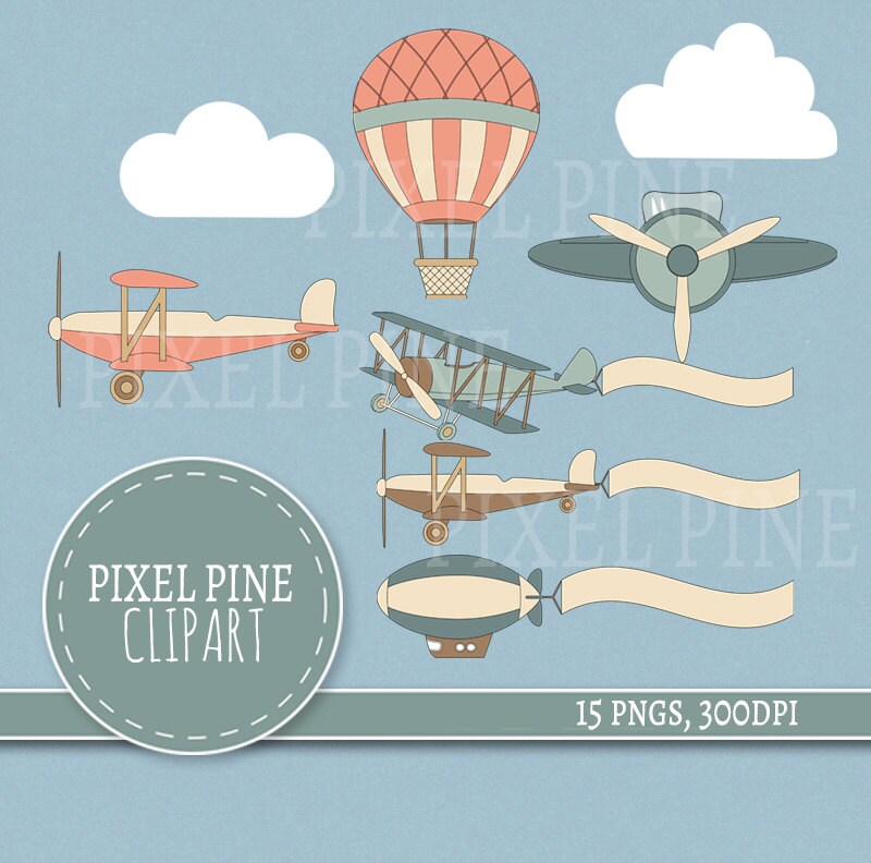 Air Transport Clipart Set, Commercial Use, Digital Paper and Transport ...