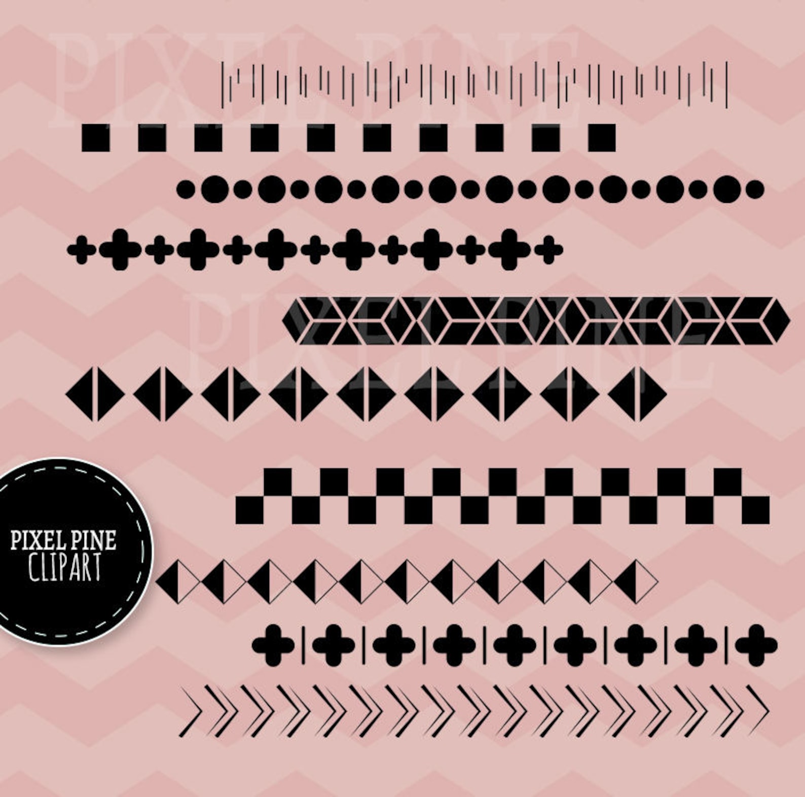 Geometric Dividers, 20 Minimalist Black Dividers, Minimalist Borders ...