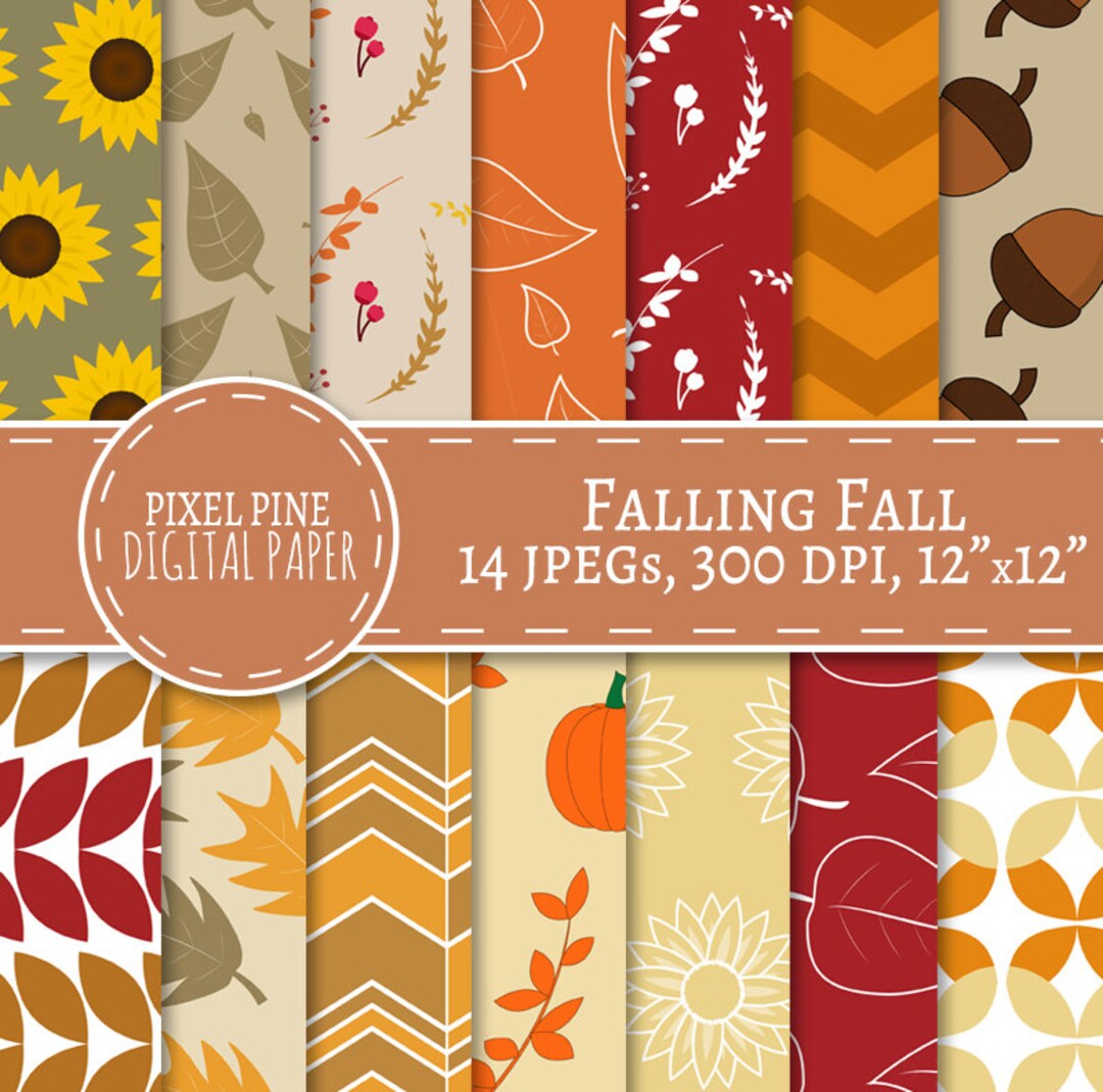 Fall Digital Paper Autumn Digital Paper 14 Jpgs Personal - Etsy