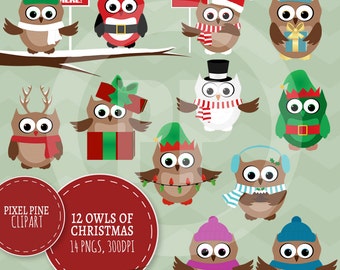 Cute Owls Clipart - Etsy