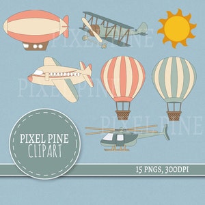 Air Transport Clipart Set, Commercial Use, Digital Paper and Transport ...