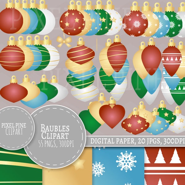 Bauble Clipart - Etsy UK