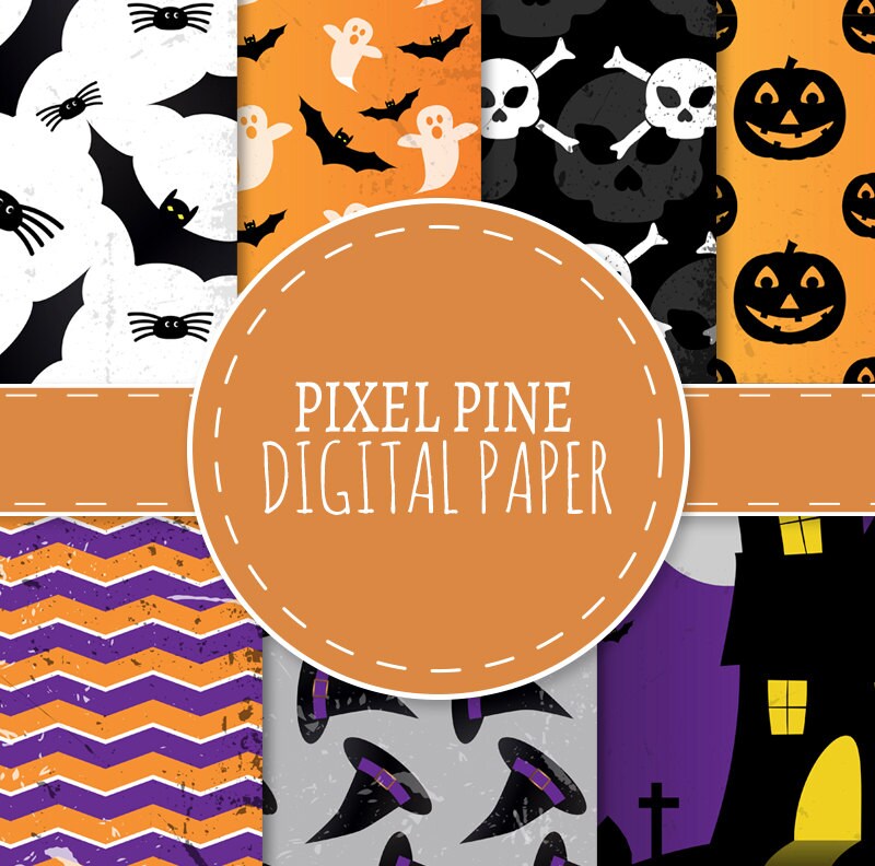 Halloween Digital Paper, Digital Paper Halloween, 14 Jpgs Personal ...