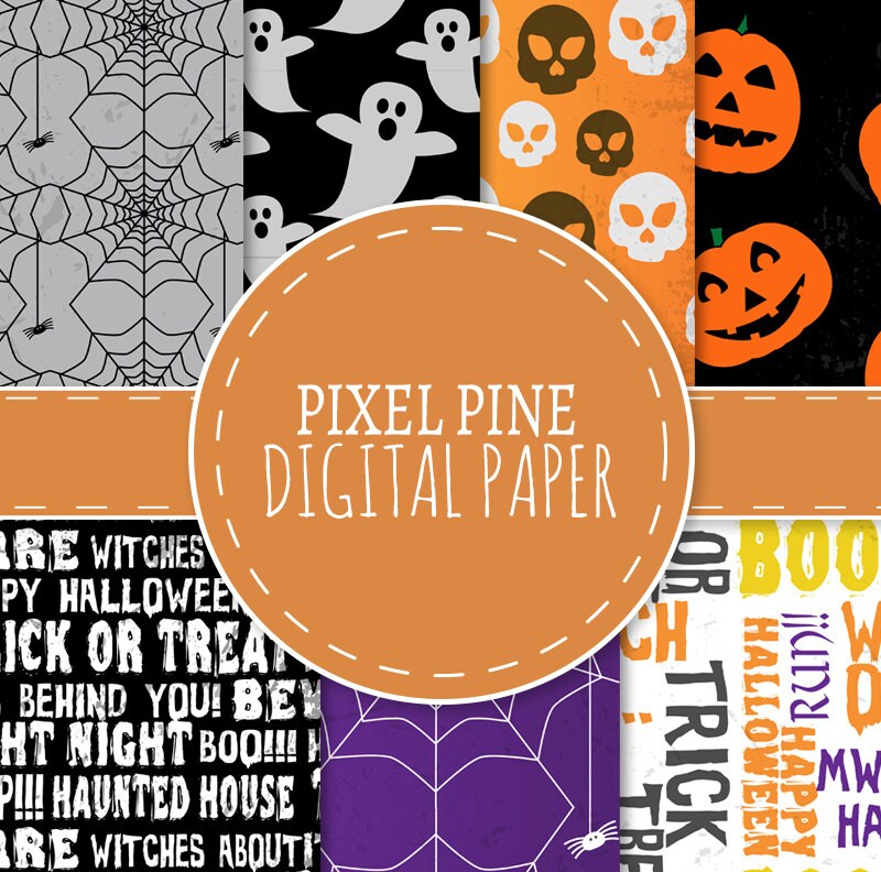 Halloween Digital Paper, Digital Paper Halloween, 14 Jpgs Personal ...