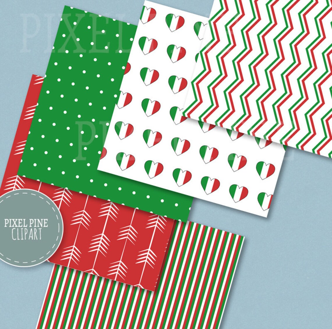 Italian Clipart Set 30 Pngs 5 Italy Digital Paper Jpgs - Etsy Canada