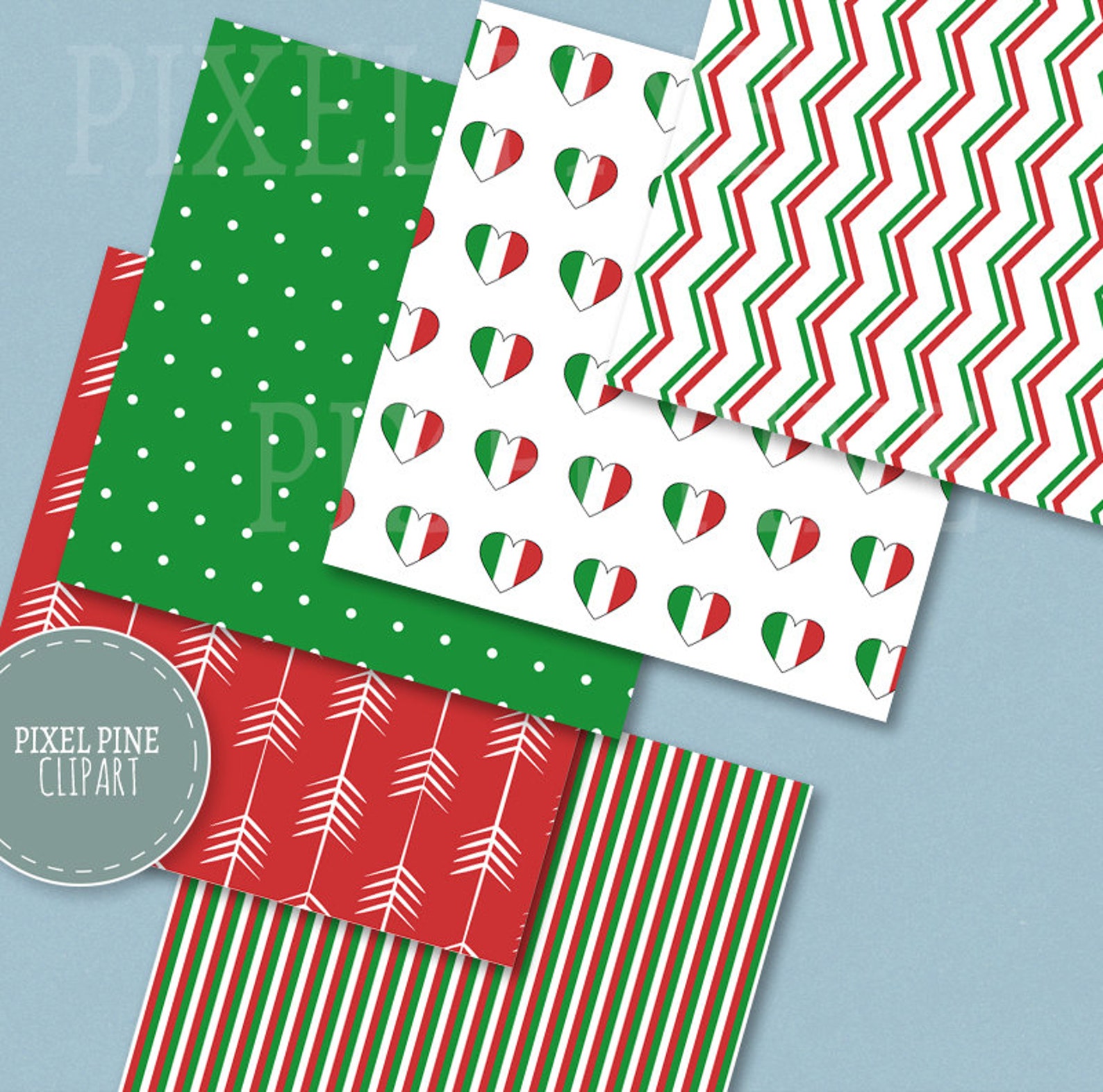 Italian Clipart Set 30 Pngs 5 Italy Digital Paper Jpgs - Etsy Canada