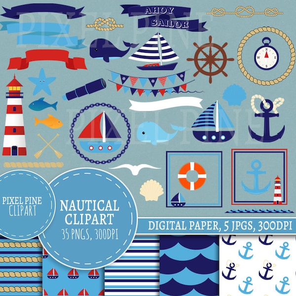 Nautical Clipart - Etsy