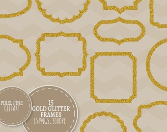 Gold Frames Clipart Golden Frame Clip Art Gold Frame Clipart - Etsy