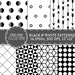 Minimalist Patterns Digital Paper, Minimalist Black and White Geometric ...