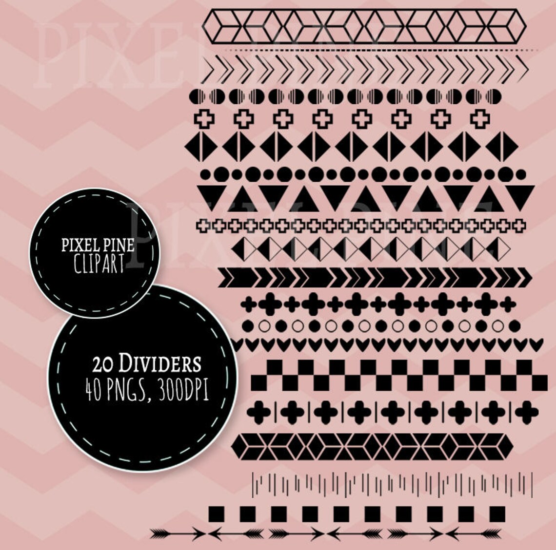 Geometric Dividers 20 Minimalist Black Dividers Minimalist - Etsy