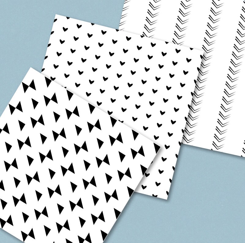 Minimalist Digital Paper, Minimalist Black and White Paper, 14 Jpgs ...