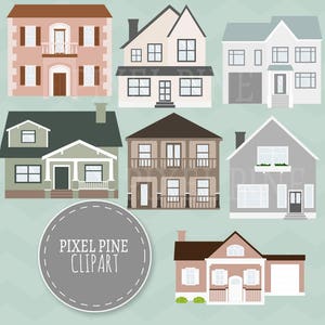 Houses Clipart, Cute Homes Clipart, Pretty Houses Clipart, 14 Houses ...