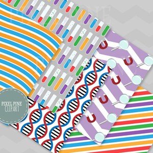 Science Clipart Set, 41 Pngs, 5 Science Digital Paper Jpgs, Commercial ...