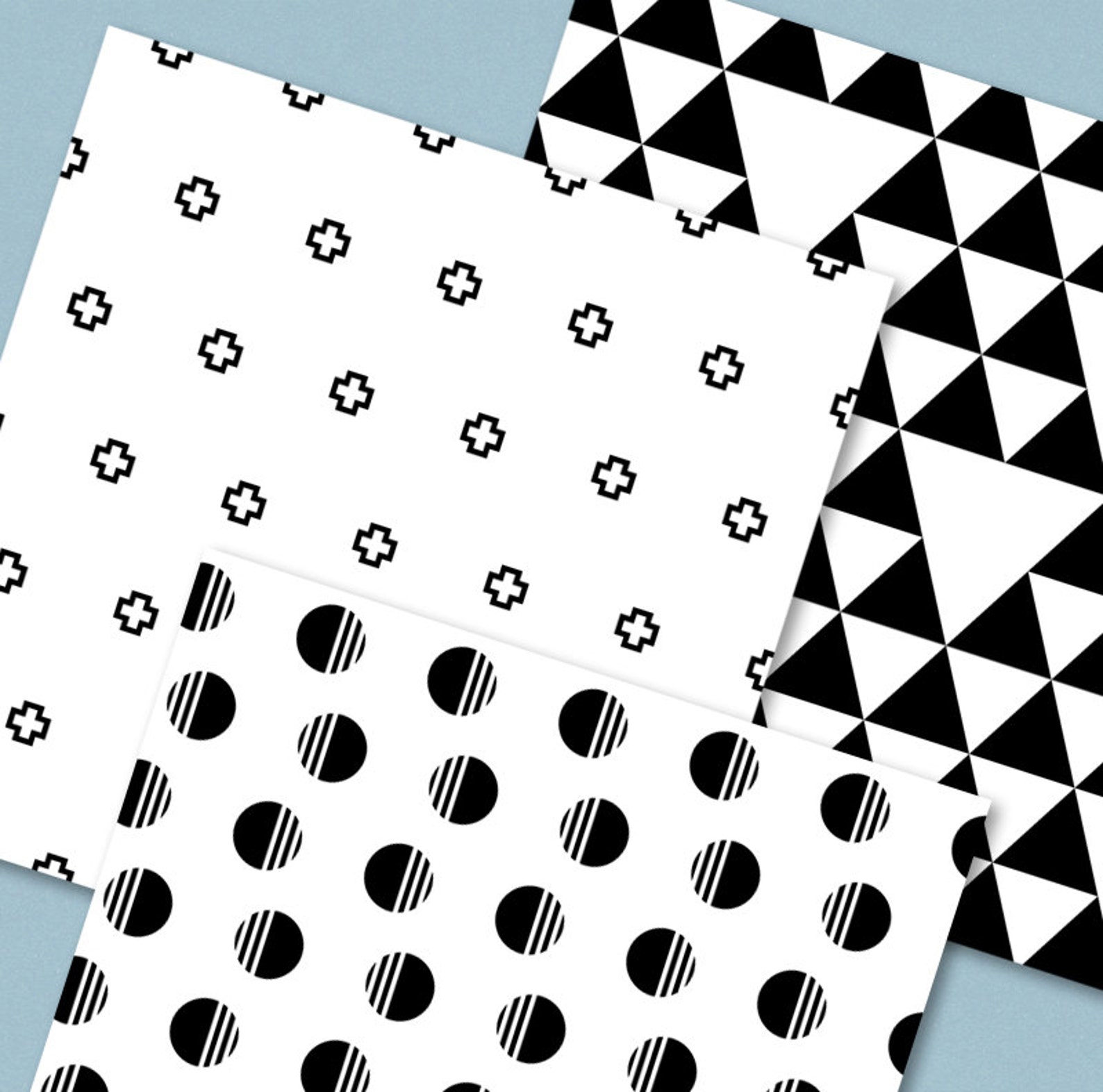 Minimalist Patterns Digital Paper Minimalist Black and White - Etsy