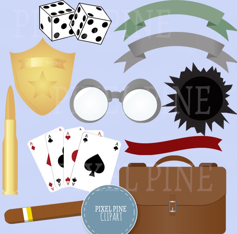 Spy Clipart Set Secret Agent Themed 30 Pngs 5 Detective - Etsy