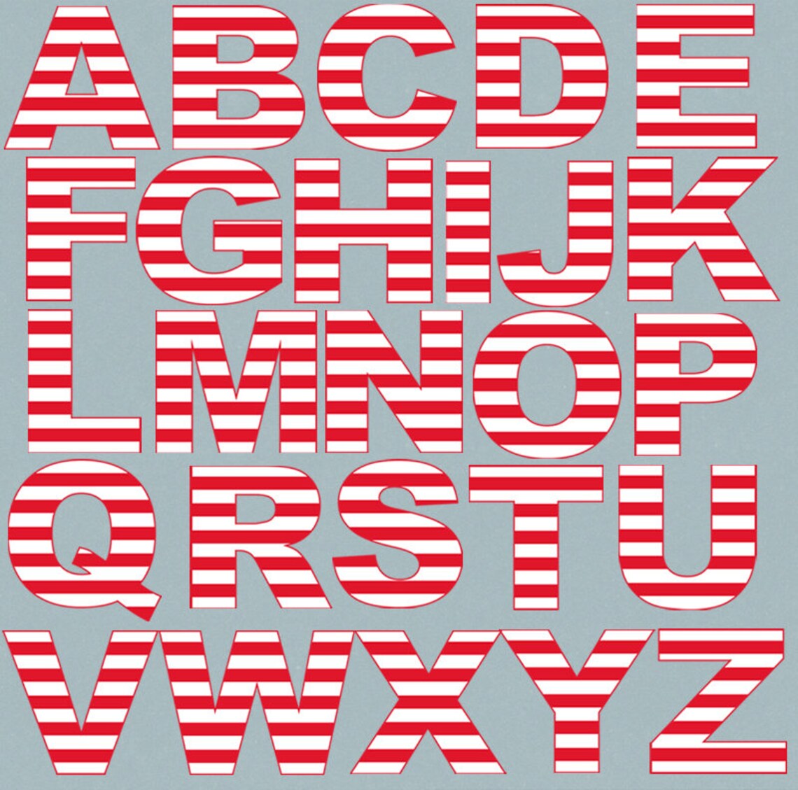 Stars and Stripes Alphabet Clipart, USA Flag Letters Clipart, USA Red ...