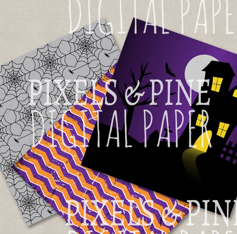 Halloween Digital Paper, Digital Paper Halloween, 14 Jpgs Personal ...