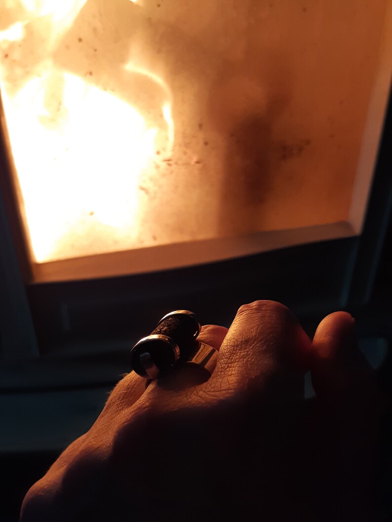 Lava Stone Ring Sterling Silver Handcrafted Ring Essential | Etsy