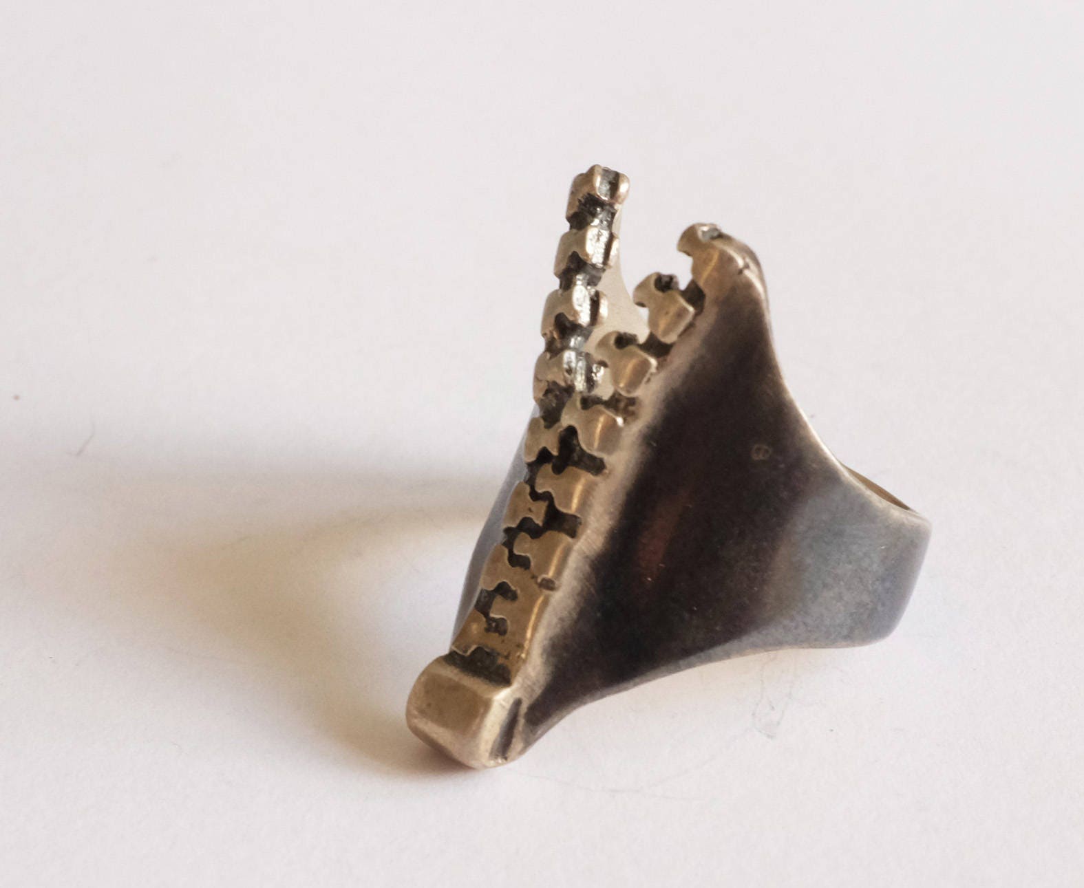 Oxidized Sterling Silver Ring Rustic Ring Contemporary - Etsy