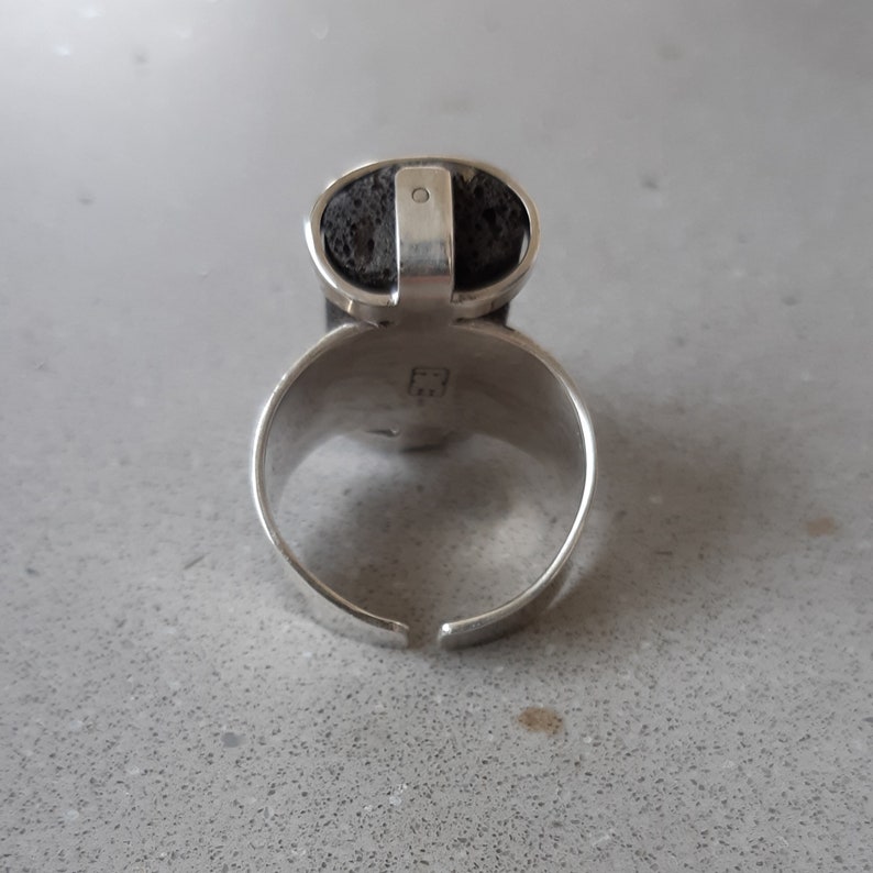 Lava Stone Ring Sterling Silver Handcrafted Ring Essential | Etsy