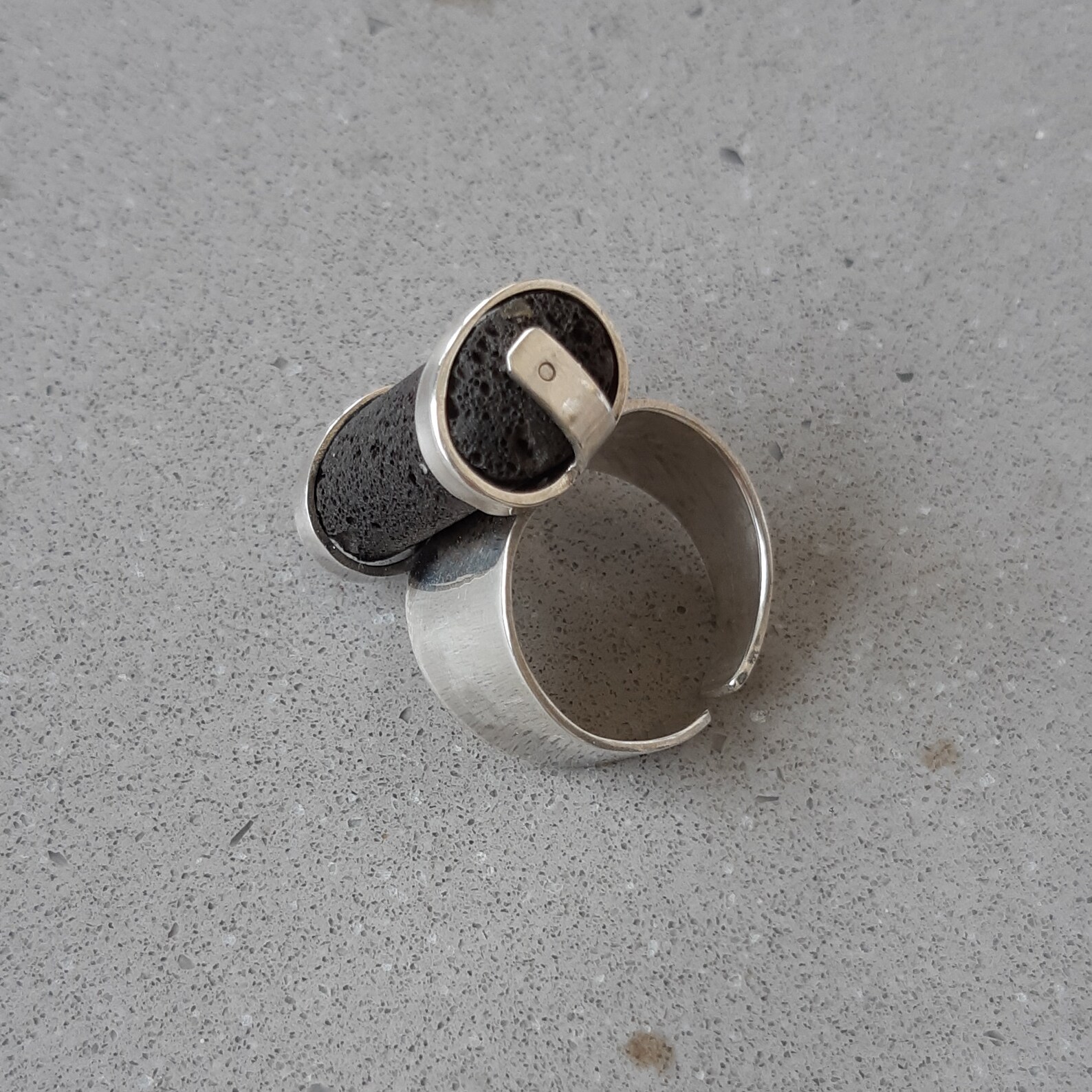 Lava Stone Ring Sterling Silver Handcrafted Ring Essential | Etsy