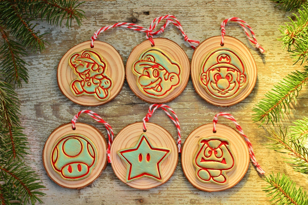 Nintendo Super Mario Polymer Clay and Wood Decorations - Etsy