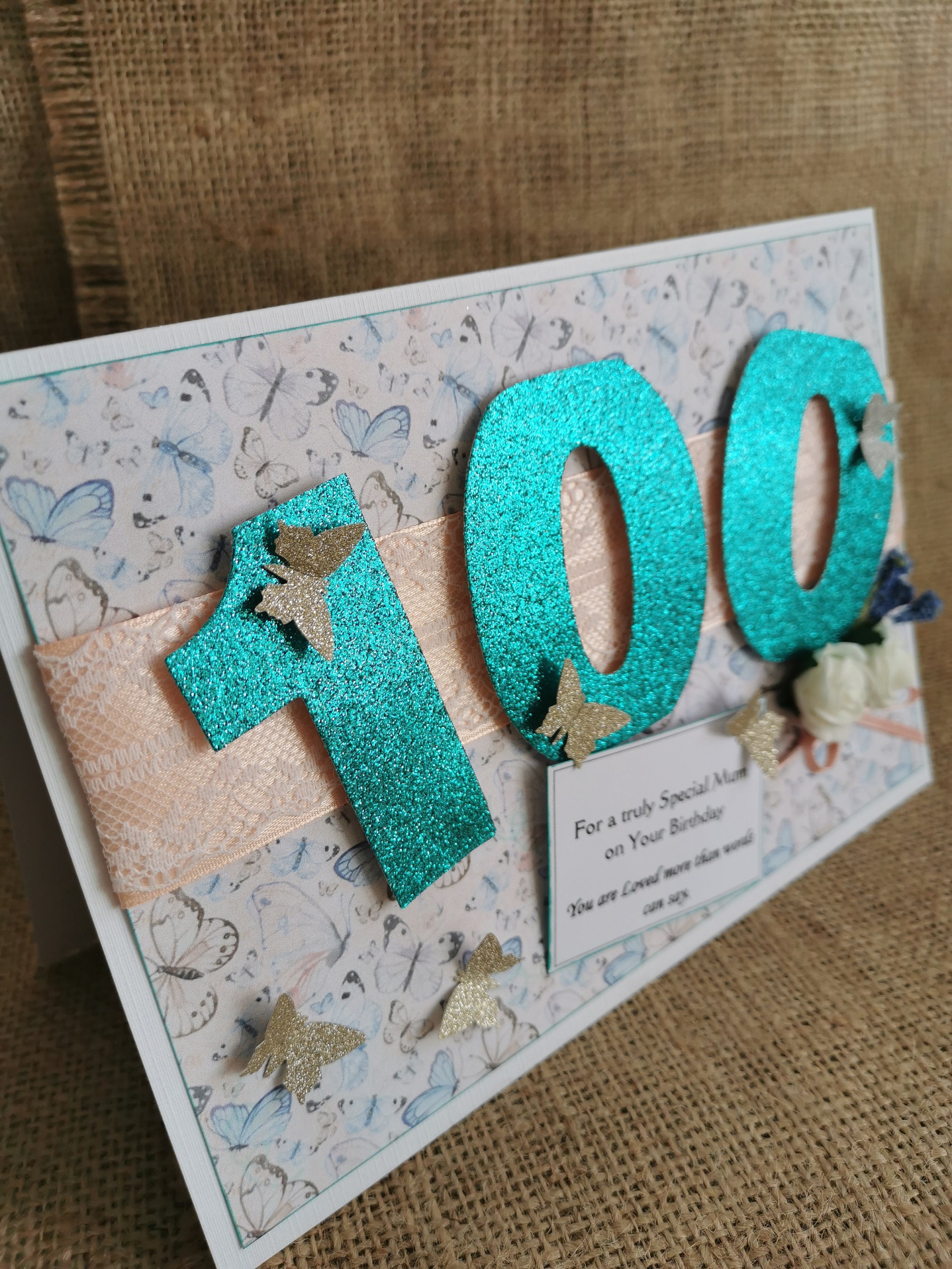 Personalised 100th Birthday Card Large Number 100 Birthday Etsy