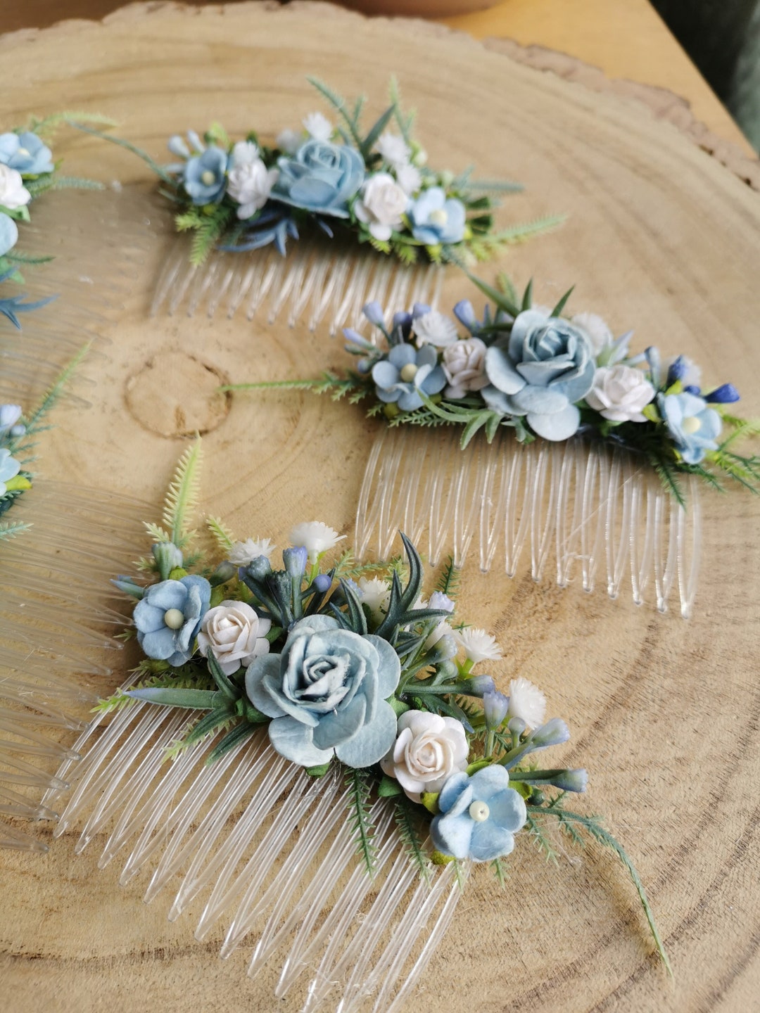 Dusty Blue Bridal Hair Comb, Dusky Blue Hair Accessory, Hair Comb Dusty ...