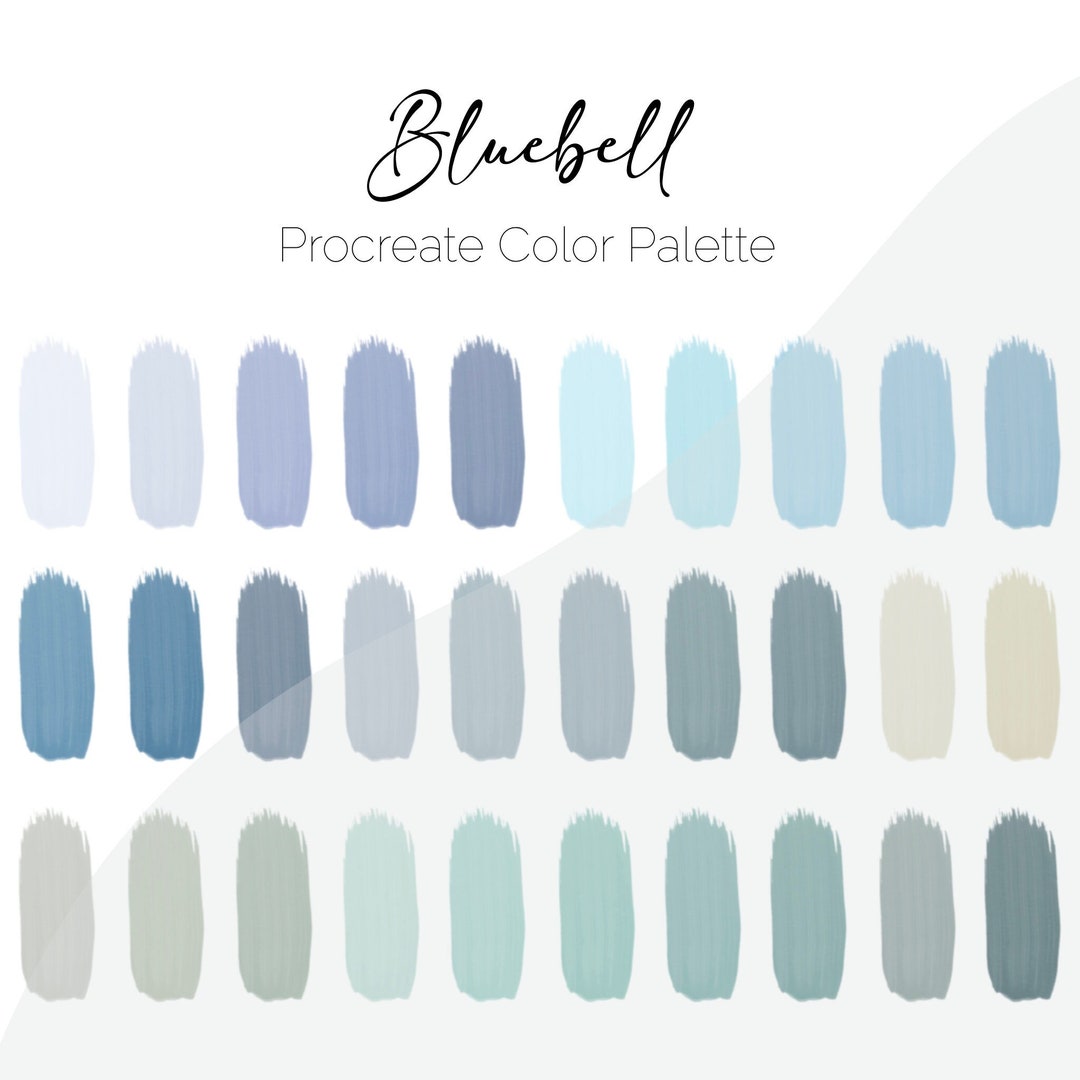 Procreate Color Palette Color Swatches Bluebell Soft Blue and Green ...