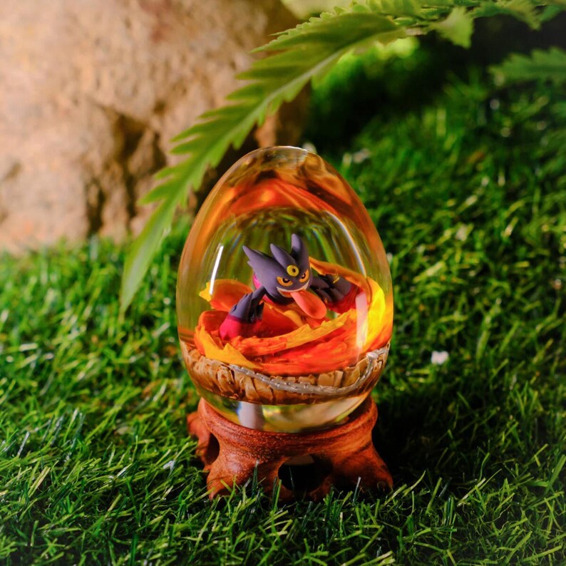 Pokemon Mega Gengar Resin Egg Lamp LED Night Light Handmade Ghost Type ...