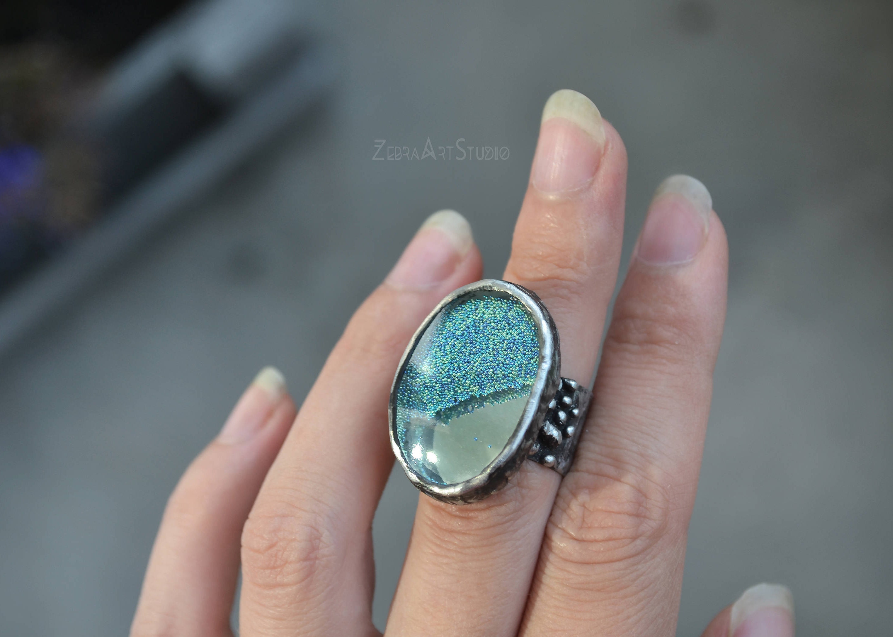 Stained Glass Ring Floating Ring Shaker Ring Mirror - Etsy