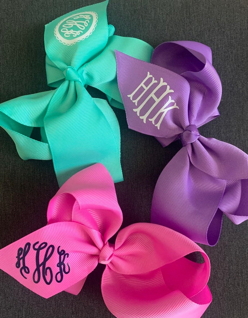 You Choose Monogrammed Hair Bow 3 4 or 6 Inch Bow - Etsy