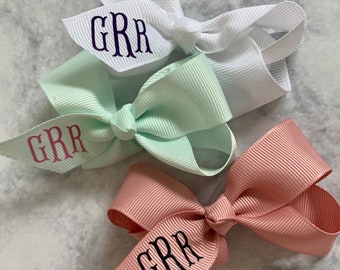 Monogrammed Hair Bow | Etsy