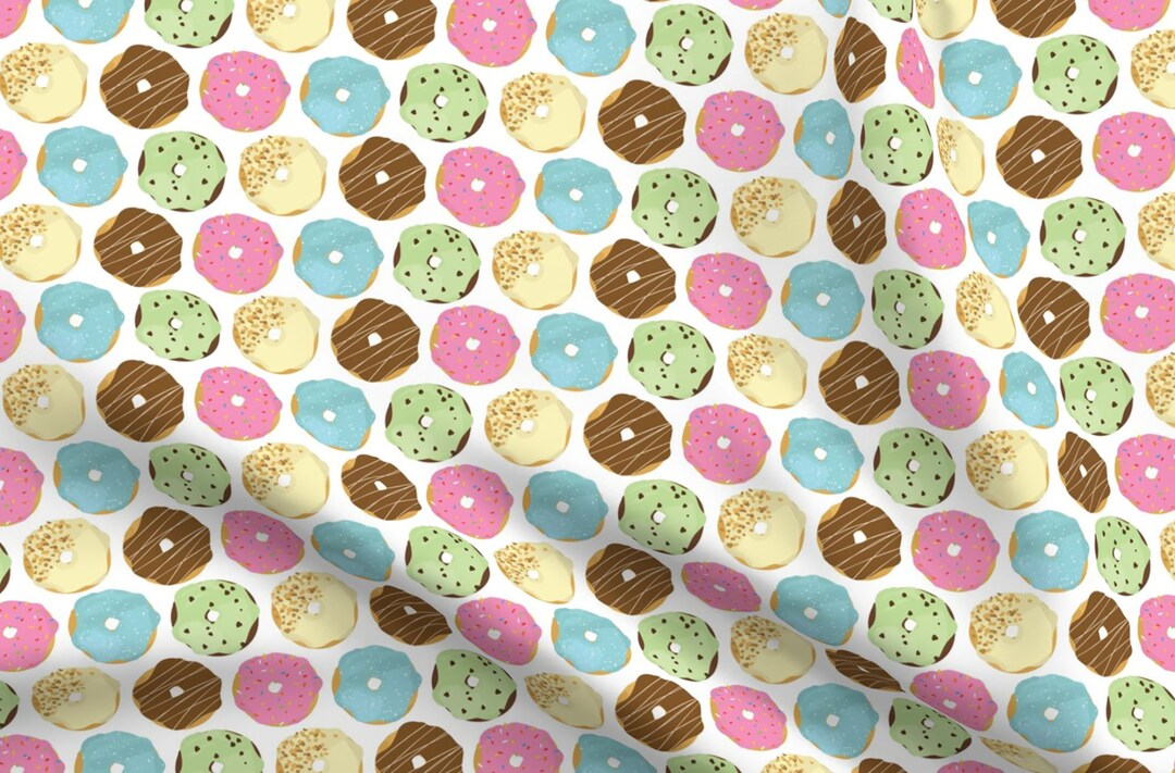 Donut Fabric by the Yard Doughnut Cotton Fabric Donut Fabric by Munzy ...