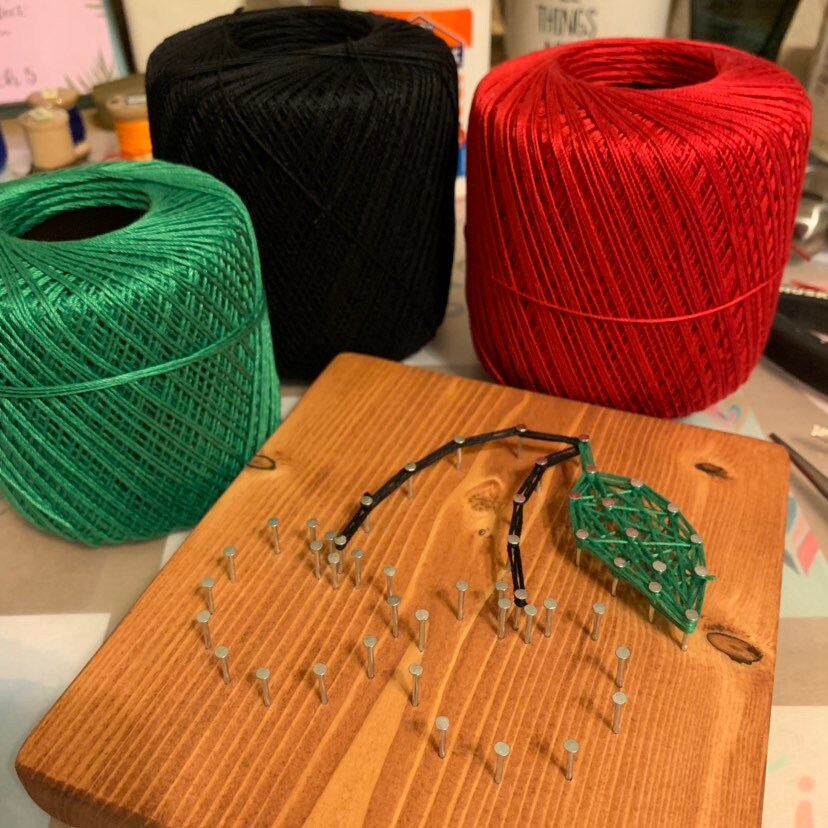Cherries String Art Cherry Art Wooden String Signs Home | Etsy