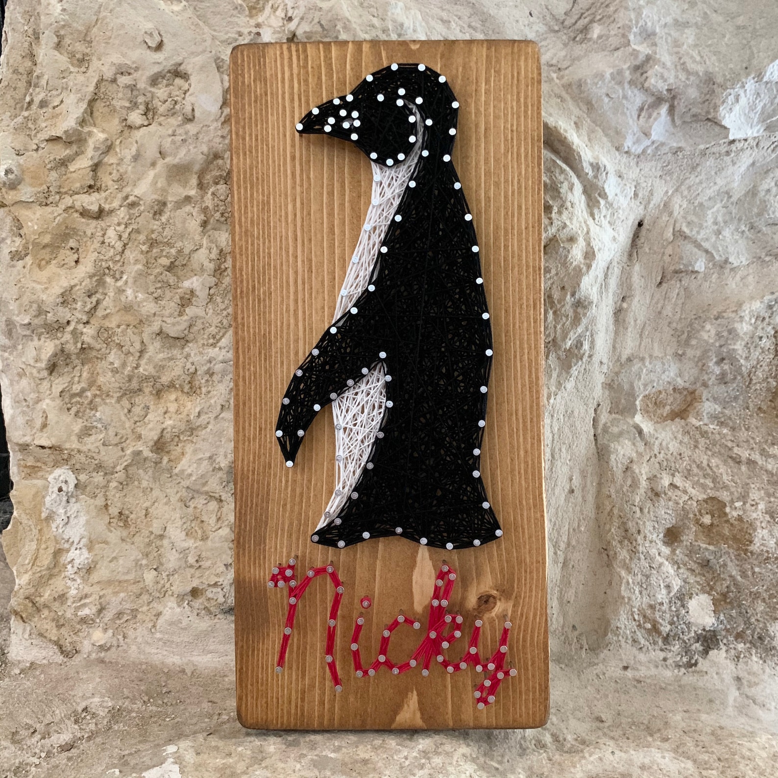 Penguin String Art Penguin Gift Personalized Sign Black and - Etsy