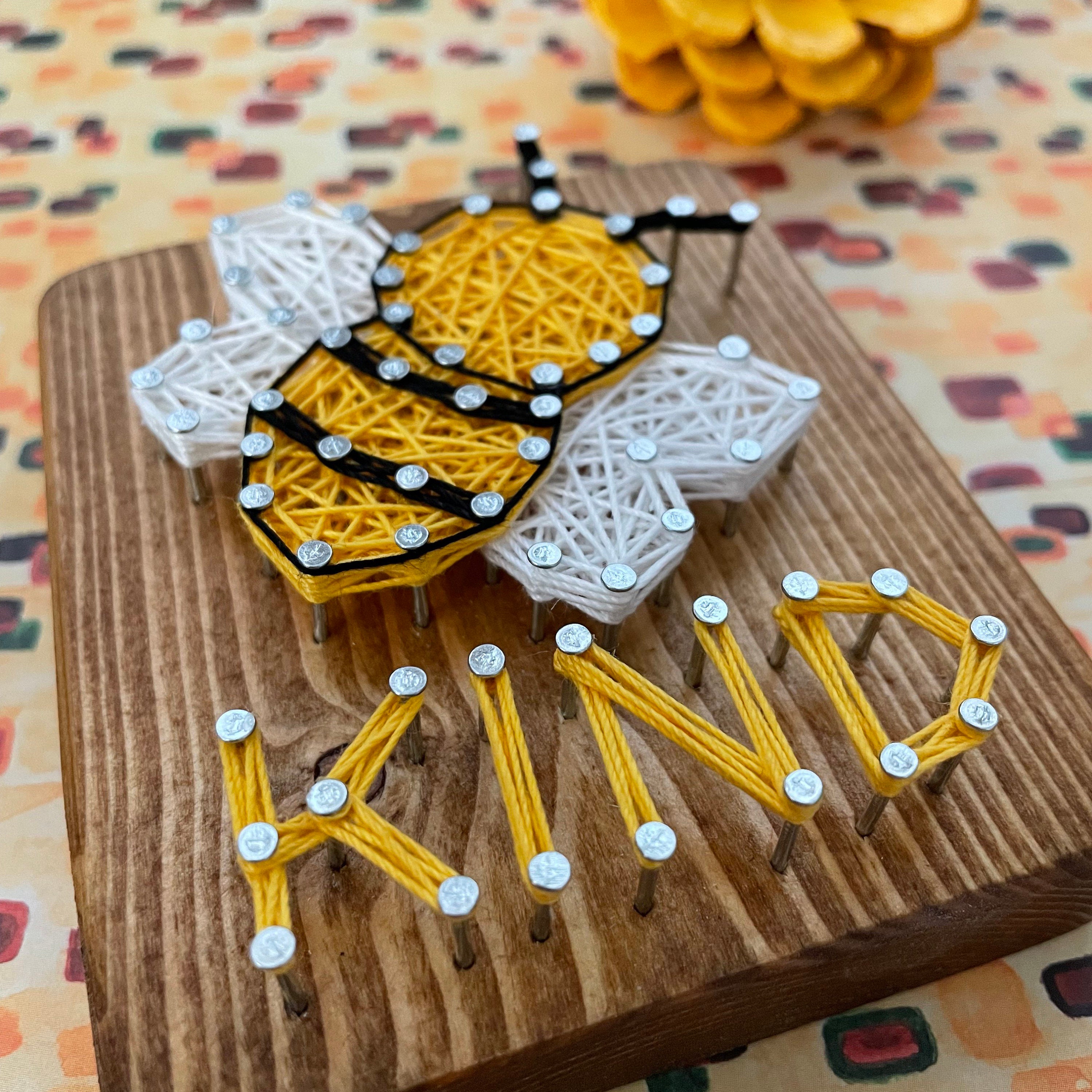 Bee String Art Be Kind Wood Sign Bee Design Positive Saying | Etsy