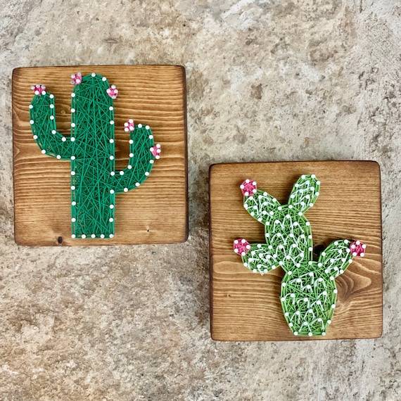 Cactus String Art Desert Bloom Prickly Pear Desert Theme | Etsy