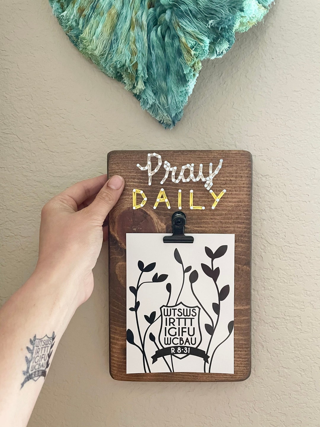 Religious String Art, Prayer Card Holder, Scripture Wall Art, Bible ...